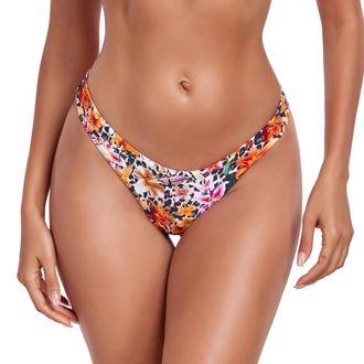 Relleciga Damen Bademode Bikinihose Unterteil Brazilian Cut Bikini Bottom Desert Lily M