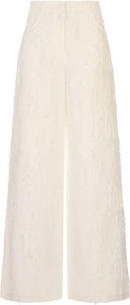 Msgm Msgm, Femme, Pantalons, Blanc, Taille: 38 FR Wide Leg Pantalons
