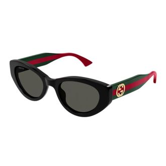 Gucci Cat-Eye-Sonnenbrille mit Web-Detail - - Accessories - Damen - Schwarzk - ONE SIZE