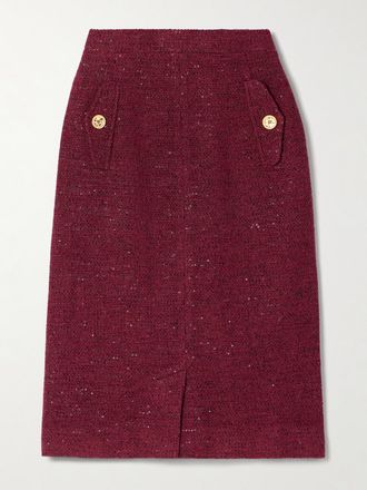 Alessandra Rich Jupe En Tweed À Sequins - Bordeaux
