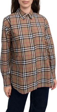 Burberry Check Cotton Shirt - Brown