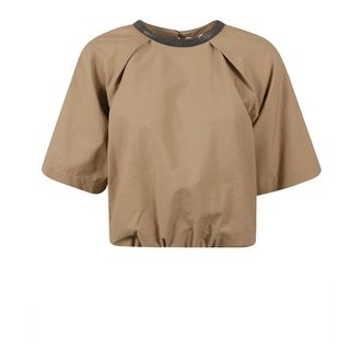 Brunello Cucinelli T-shirts et Polos &eacute;l&eacute;gants - Femme - Tops - Brun - Taille: 40 FR
