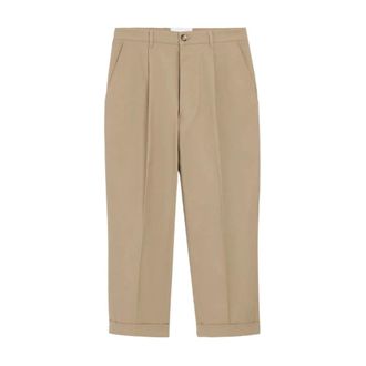 Ami Homme, Pantalons, Beige, Taille: M Pantalon Carotte Oversized