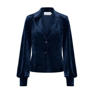 Hart by Helena Hart Lora Velour Blazer - - Jackets - Damen - Blau - S