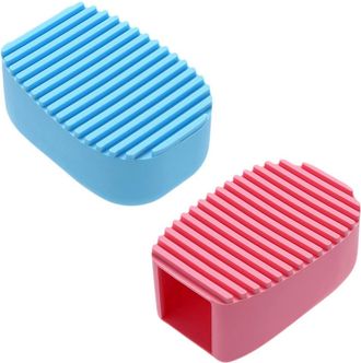 Hemoton 2Stk Mini Handheld Silikon Wäschepinsel in Candy Farben - Vielseitige Waschbürsten Für Kleidung Schuhe Und Badezimmerreinigung