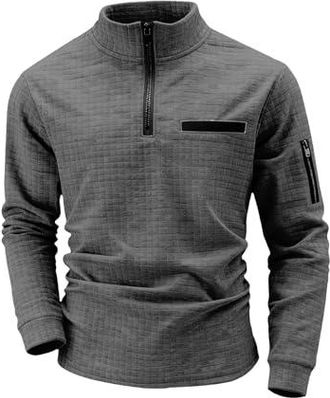 Generic Sweat-shirt uni léger pour homme 2026 printemps et automne décontracté confortable sans capuche avec fermeture éclair latérale pour entraînement intér