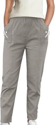 Generic Pantalon pour femme Taille élastique Pantalon à enfiler avec poche Léger Été Extensible Jambe droite Pantalon My Orders Soldes Décontracté Quotidien P