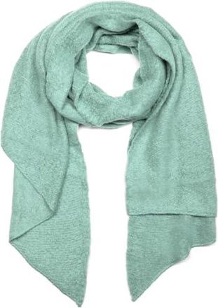 styleBREAKER Écharpe tissée douce unie pour femmes en forme asymétrique, châle dhiver chaud uni 01017118, Bleu turquoise