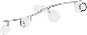 Eglo LED Deckenlampe Bimeda, 4 flammige Deckenleuchte, Deckenstrahler aus Metall in Wei&szlig; und Chrom, Wohnzimmerlampe, Spots inkl. GU10 Leuchtmittel, warmwei