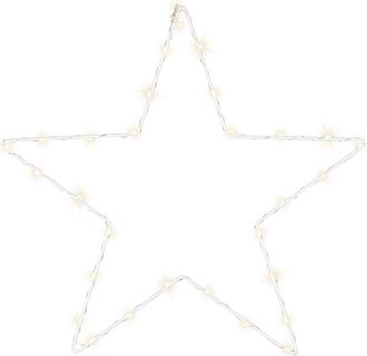 Lumineo LED Stern zum Aufhängen 35cm Metall - mit Timer/Batteriebetrieb - Indoor & Outdoor - Dekohänger für die Weihnachts- und Winterzeit - Weihnachtsfigur M