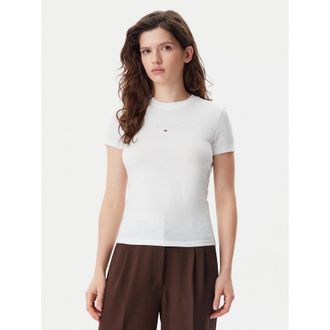 Tommy Jeans T-Shirt Tonal Linear DW0DW20315 &Eacute;cru Slim Fit