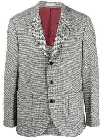 Brunello Cucinelli Sakko mit Hahnentrittmuster - Grau