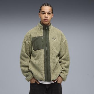 Puma Veste hybride r&eacute;versible en sherpa Homme, V&ecirc;tements, Vert, M