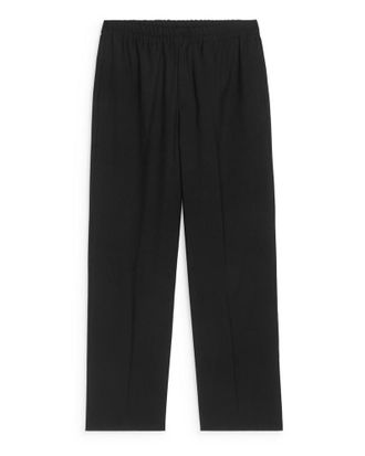 Arket Locker Geschnittene Hose Aus Wolle -Schwarz