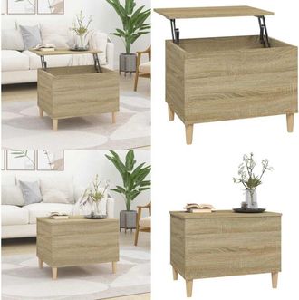 vidaXL Couchtisch Sonoma-Eiche 60x44,5x45 cm Holzwerkstoff - H&ouml;henverstellbarer Couchtisch - Holzwerkstoff Couchtisch