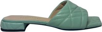Loriblu Femme, Chaussures, Vert, Taille: 38 EU Sandales Plates en Nappa Matelass&eacute;
