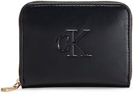 Calvin Klein Raised CK Medium Zip Around Lv04f1026g, Portefeuilles Femme, Black (Black), Taille Unique