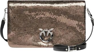 Pinko Pinko - Love Bag Click Soft Horizontal M - Femme - Sacs - Brun - Taille: ONE Size