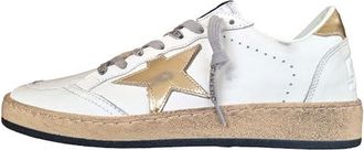 Golden Goose Chaussures Sneakers pour Femme Ball Star 80608 Blanc et Or, Blanc et or., 38 EU