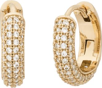 Kate Spade New York Kate Spade New York Pave Mini Huggies, klar/gold