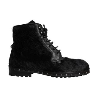 Dolce & Gabbana Stiefeletten aus Leder mit Nieten - - Shoes - Herren - Schwarzk - 42 EU