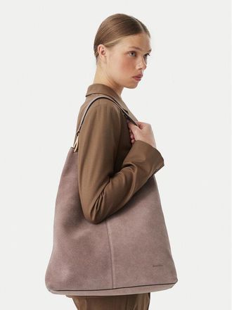 Calvin Klein Handtasche Slouchy Suedelarge Shoulder Bag LV04F3690G Braun