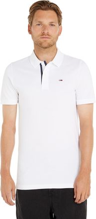 Tommy Jeans Herren Tjm Slim Placket Dm0dm15370 Kurzarm Poloshirts, Weiß, XL EU