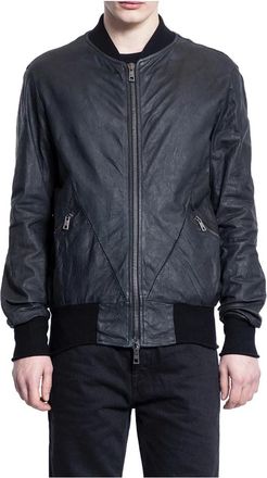 Giorgio Brato Homme, Vestes, Noir, Taille: M Bomber en agneau v&eacute;g&eacute;tal ponc&eacute;