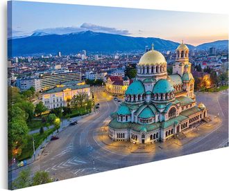 Islandburner Prime Bild auf Leinwand Luftaufnahme der Alexander Newski Kathedrale in Sofia Bulgarien Bilder Wandbilder Poster