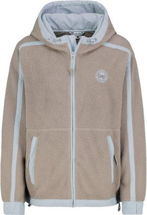 Sublevel Fleecejacke Damen Teddyfleecejacke mit Kontraststreifen und Ka Outdoorjacke Kuscheljacke