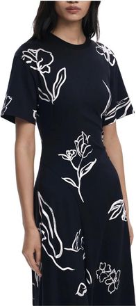 Desigual Femme, Robes, Noir, Taille: 36 FR Calma Long Dress