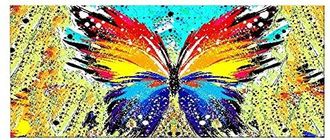 Homemania HM20KNV70x100-132 Schmetterlings-Tafel, Tiere, für Wohnzimmer, Schlafzimmer, Mehrfarbig, Polyester, Holz, 70 x 3 x 100 cm