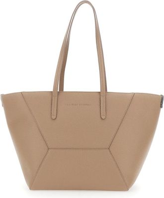 Brunello Cucinelli Femme, Sacs, Beige, Taille: ONE Size Duo Bag Small