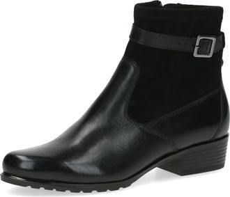 Caprice Damen Stiefeletten mit Absatz mit Schnalle Kleiner Absatz, Schwarz (Black Nappa Co), 37.5 EU