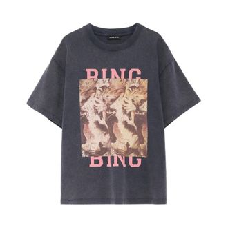 Anine Bing Cade Tiger Tee - - Tops - Damen - Schwarzk - L