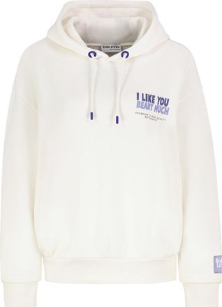 Sublevel Damen Hoodie mit schr&auml;gen Eingrifftaschen Kapuze white XS