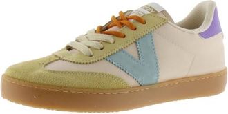 Victoria Baskets Berlin Ciclista Nylon Multicolore & Pi&egrave;ces en Daim & Semelle Caramel 1126230 pour Femme VAINILLA 36
