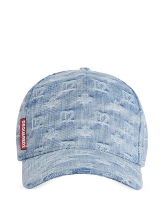 Dsquared2 casquette &agrave; monogramme imprim&eacute; - Bleu