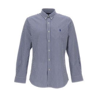 Polo Ralph Lauren Gestreiftes Stretch-Baumwollhemd - - Shirts - Herren - Blau - M