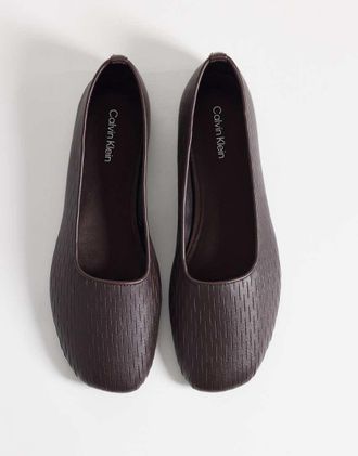 Calvin Klein Ballerines textur&eacute;es en tulle - Noir