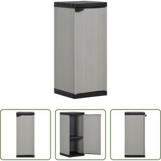 vidaXL Armoire de jardin - Armoire de rangement de jardin 1 &eacute;tag&egrave;re Gris/noir 35x40x85 cm
