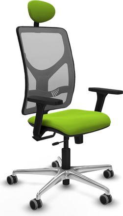 Piqueras y Crespo Sicherheitsstuhl mit 3D-Armen, h&ouml;henverstellbarer Lendenwirbelst&uuml;tze und festem Kopfteil, ausgestattet mit Syncro/Traslack und Schneideschaum, Grau / 