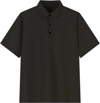Generic Polo d&eacute;contract&eacute; &agrave; manches courtes pour homme, Noir, XL