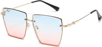 Generic Lunettes De Soleil Unisexes &Agrave; Monture M&eacute;tallique Large, Protection UV400, Id&eacute;ales For Les F&ecirc;tes, Les S&eacute;ances Photo, Les Vacances Et Les Activit&eacute;s De P