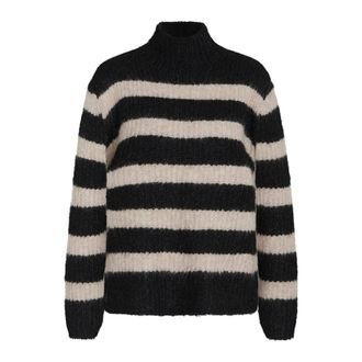 Bruuns Bazaar Gestreifter Strickpullover - - Knitwear - Damen - Schwarzk - XL