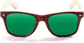 OCEAN Sunglasses BEACH WOOD Lunettes de soleil unisexes polarisées pour homme et femme, Bambou marron