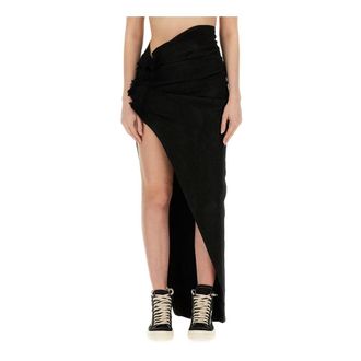 Rick Owens Edfu Skirt Long - - Skirts - Damen - Schwarzk - L