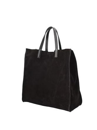 Gave Lux Sac à bandoulière en cuir véritable pour femme Made in Italy 34,5 x 32 x 17 cm GLX228105723FBG, Noir, Taille unique