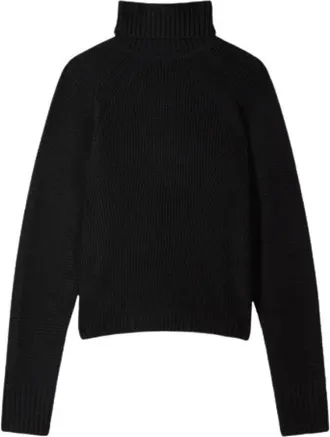 Patrizia Pepe Femme, Pulls, Noir, Taille: 40 FR Essential Pull en maille col roul&eacute; tiss&eacute;