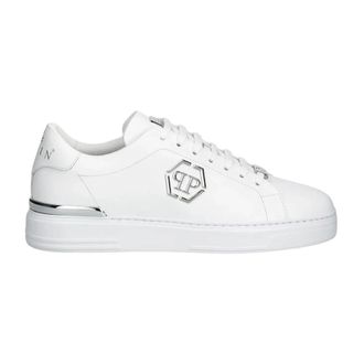 Philipp Plein Baskets basses en cuir Hexagon - Homme - Chaussures - Blanc - Taille: 36 EU